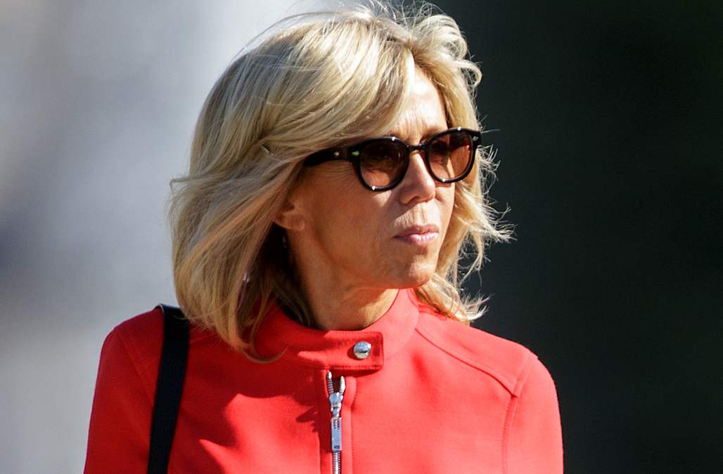 French first lady Brigitte Macron commands attention in thigh-skimming ...