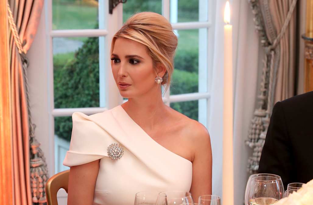 Ivanka Trump wears all white to dinner at the Winfield House in England