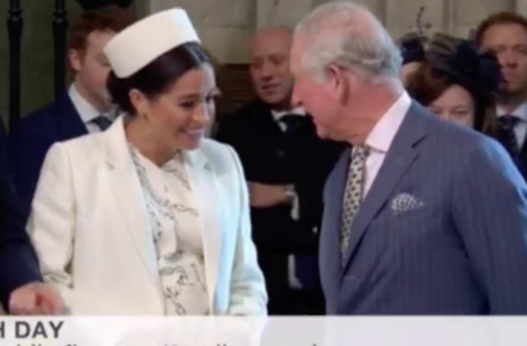 Duchess Meghan and Prince Charles share a laugh at Commonwealth Day service