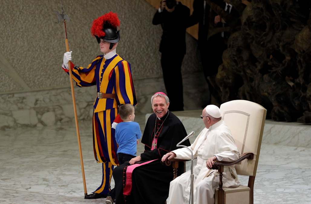 Pope charmed by 'undisciplined' disabled child