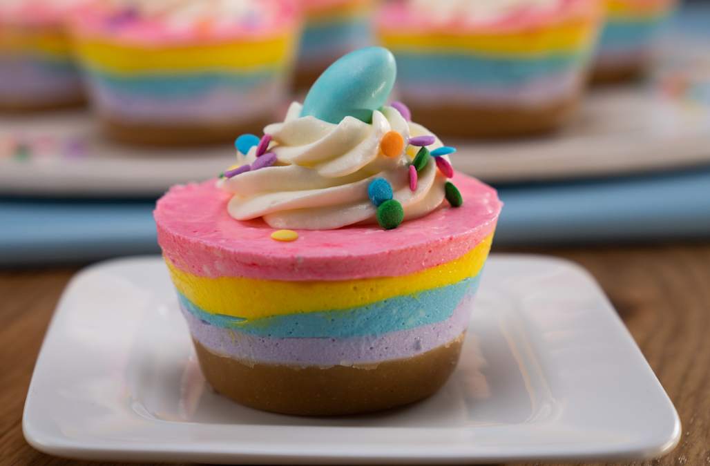Serve your guests these rainbow no-bake mini cheesecakes this Easter - AOL