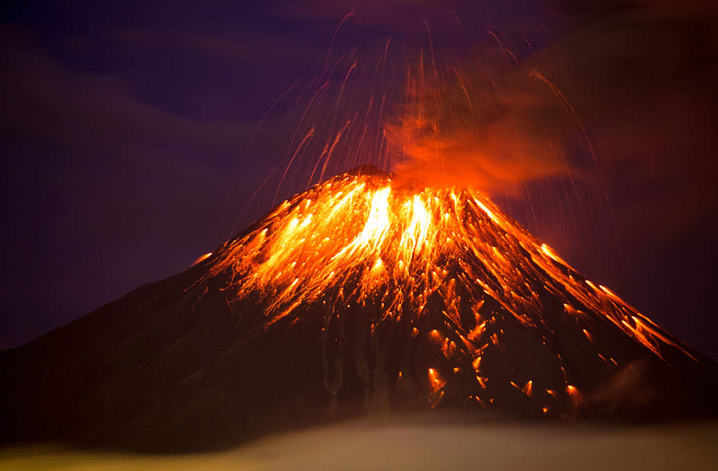 Ecaudor's Tungurahua volcano erupts in fiery explosions - AOL