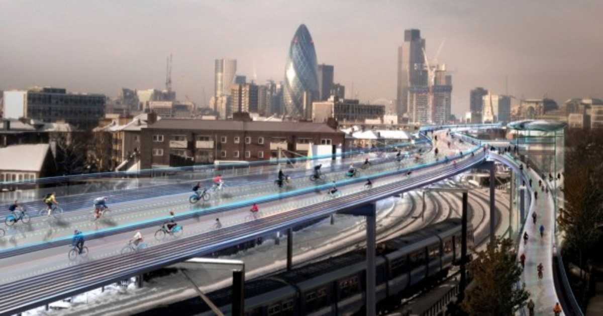 SkyCycle : le projet de pistes cyclables aériennes au coeur de Londres ...